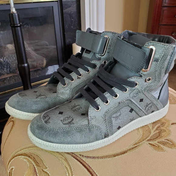 MCM | Shoes | Authentic Mcm Grey Monogram Sneakers | Poshmark